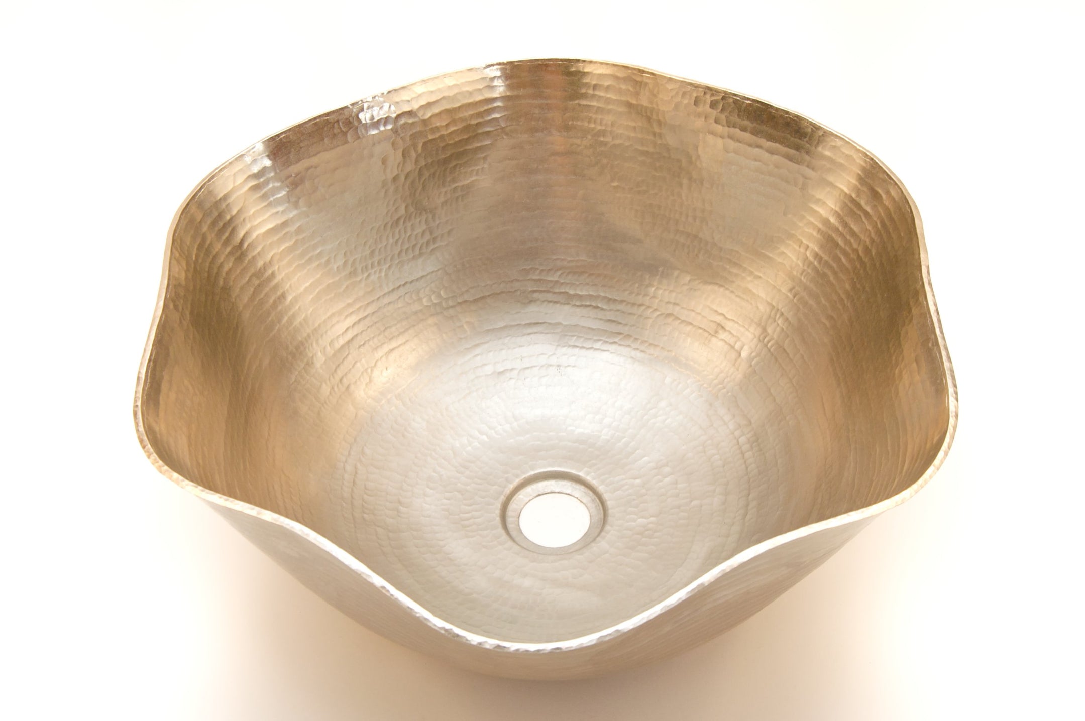 Rippled Vessel Bathroom Copper Sink - 16 x 6.5 - Thick Gauge 14 - DALI ...